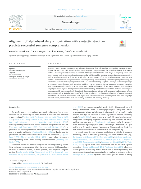 (PDF) Alignment of alpha-band desynchronization with syntactic structure predicts successful ...