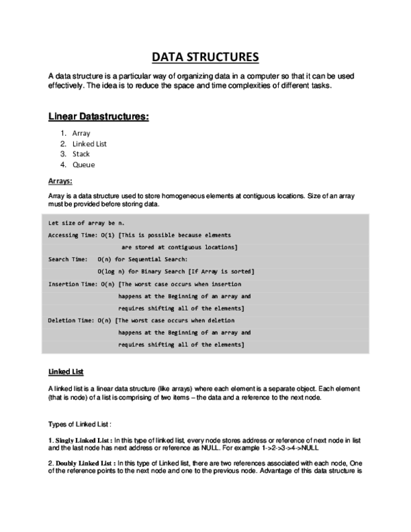 (DOC) DATA STRUCTURES