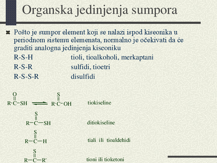 (PPT) Organska jedinjenja sumpora