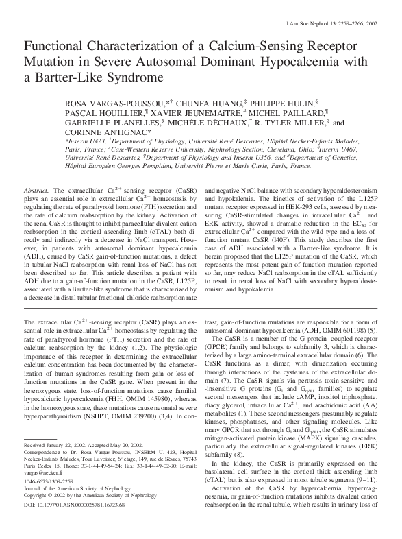 (PDF) Functional characterization of a calcium-sensing receptor ...