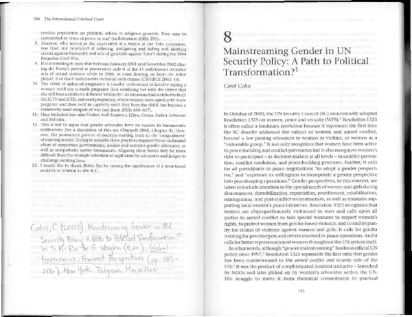 (PDF) Mainstreaming Gender in UN Security Policy: A Path to Political ...