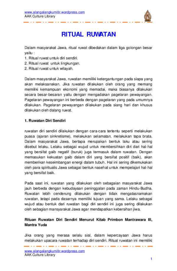 (PDF) Ritual Ruwatan