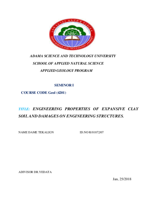 (PDF) ADAMA SCIENCE AND TECHNOLOGY UNIVERSITY SCHOOL OF APPLIED NATURAL SCIENCE APPLIED GEOLOGY ...