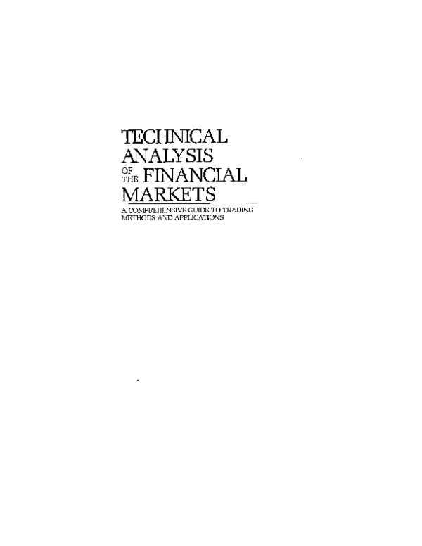 (PDF) Technical Analysis of the Finan - John J. Murphy