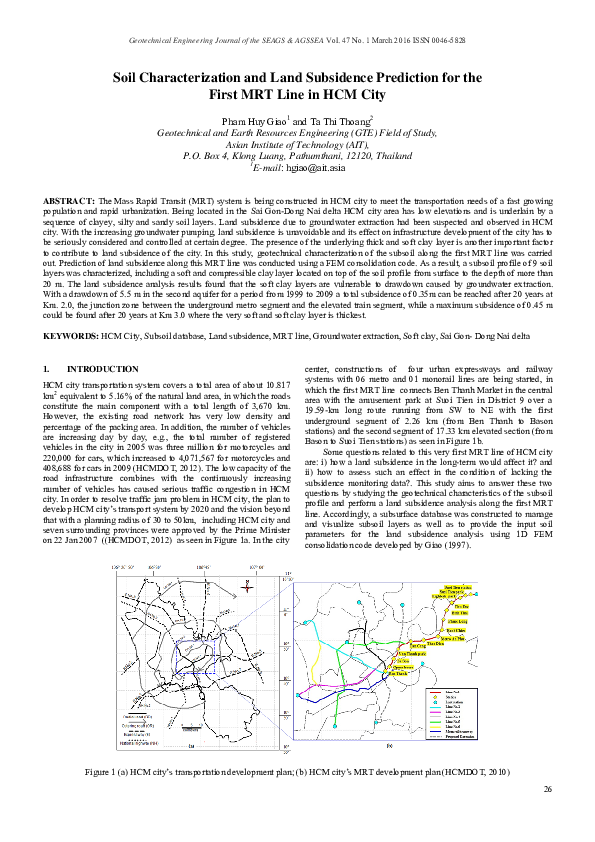(PDF) Soil Characterization and Land Subsidence Prediction for the ...