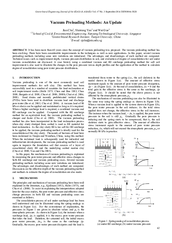 (PDF) Vacuum Preloading Methods: An Update