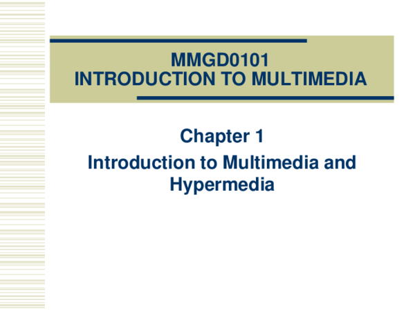 (PDF) Introduction to Multimedia and Hypermedia