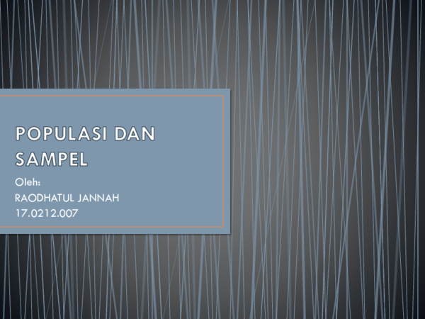 (PPT) Populasi dan Sampel