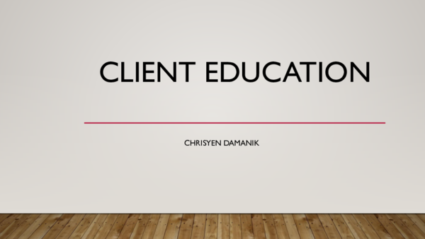 (PDF) CLIENT EDUCATION