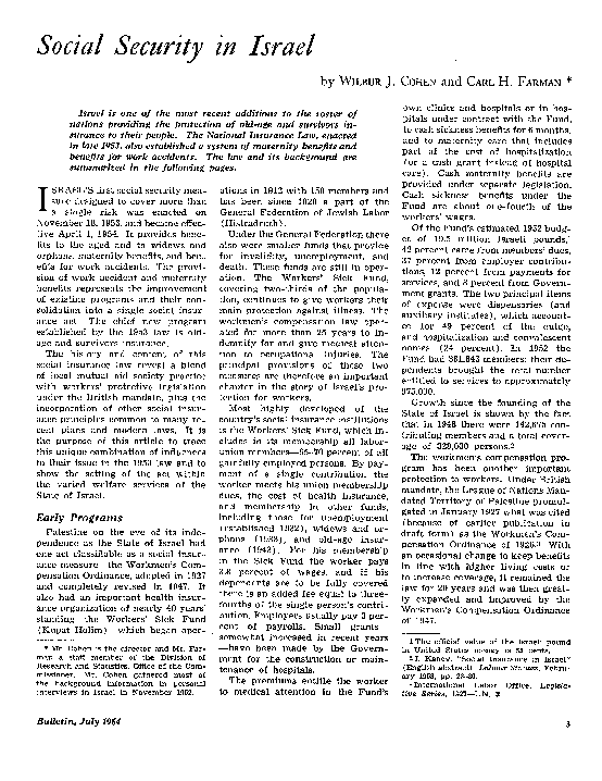 (PDF) Social Security in Israel