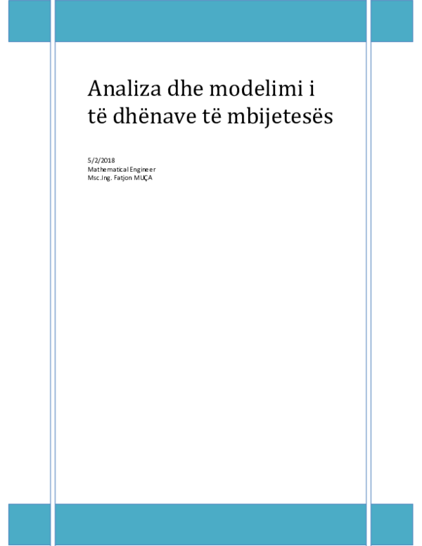 (PDF) Analiza dhe modelimi i të dhënave të mbijetesës