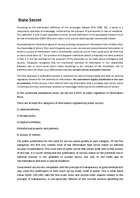 (PDF) State Secret
