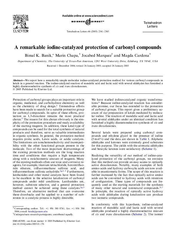 aldehydes and ketones lab report