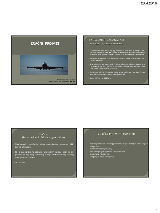 (PDF) ZRAČNI PROMET