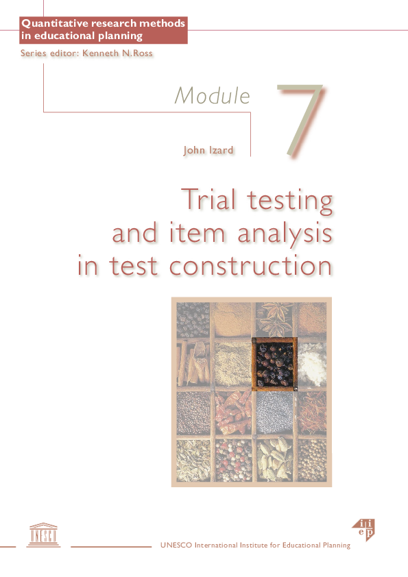 (PDF) Trial testing and item analysis in test construction Quantitative ...