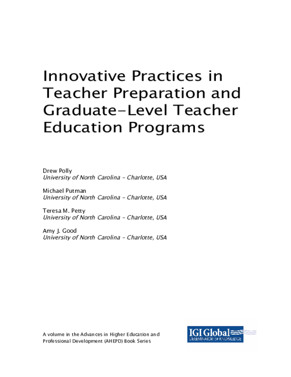 (PDF) Innovative Practices in Teacher Preparation and Graduate-Level ...