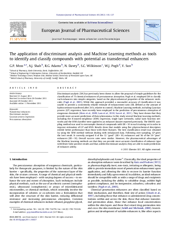 (PDF) The application of discriminant analysis and Machine Learning methods as tools to identify ...