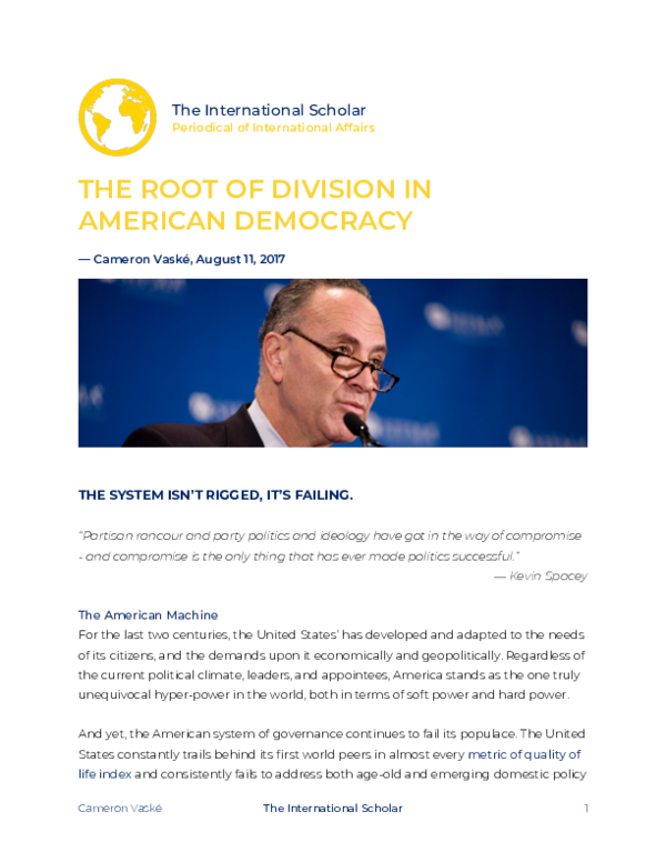 (PDF) THE ROOT OF DIVISION IN AMERICAN DEMOCRACY