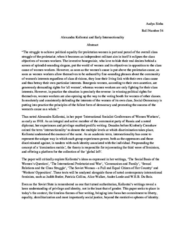 (DOC) Alexandra Kollontai and Early Intersectionality .docx