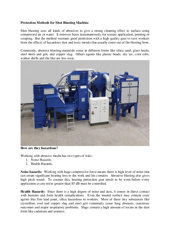 (PDF) Protection Methods for Shot Blasting Machine