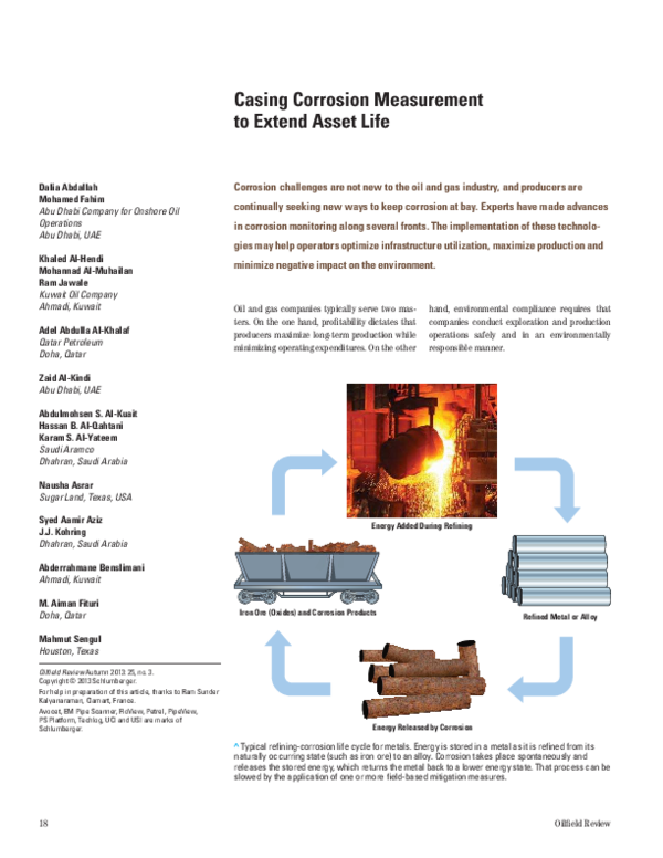 (PDF) Casing Corrosion Measurement to Extend Asset Life