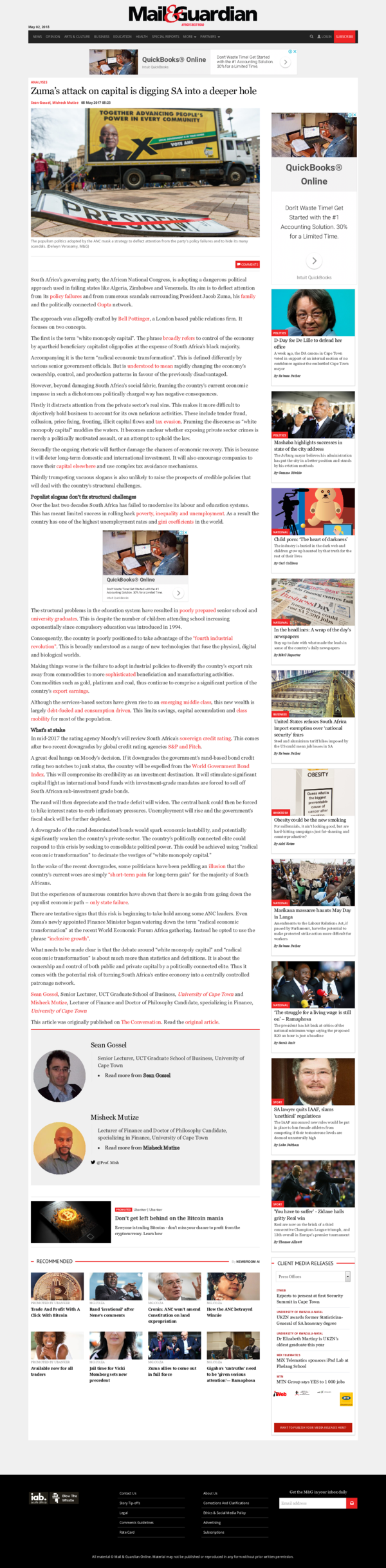 (PDF) Zuma's attack on capital is digging SA into a deeper hole ...