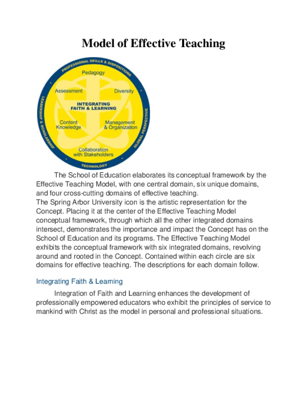 (DOC) Model of Effective Teaching
