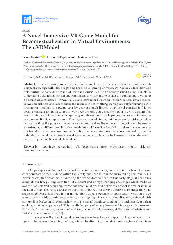 (PDF) Multimodal Technologies and Interaction A Novel Immersive VR Game ...