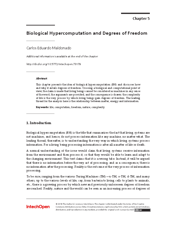 (PDF) Biological Hypercomputation and Degrees of Freedom Biological Hypercomputation and Degrees ...