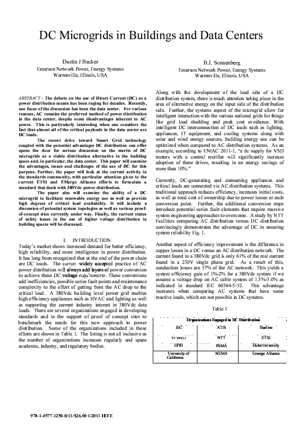 (PDF) DC Microgrids in Buildings and Data Centers