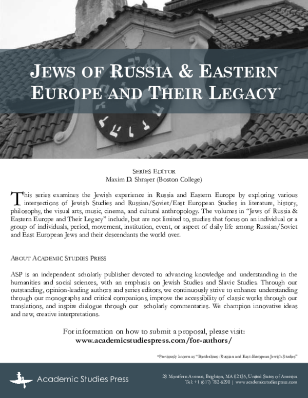 (PDF) Jews of Russia & Eastern Europe and Their Legacy