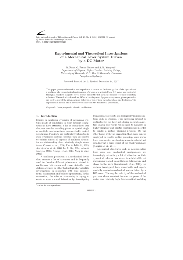 (PDF) Experimental and Theoretical Investigations of a Mechanical Lever ...
