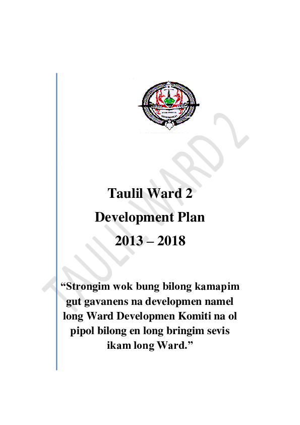 (PDF) Taulil Ward 2 Development Plan