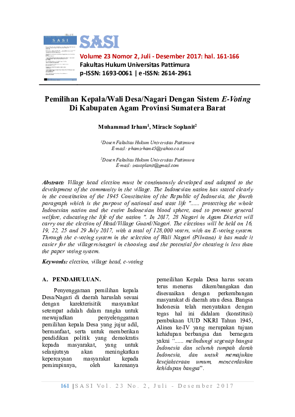 (PDF) Pemilihan Kepala/Wali Desa/Nagari Dengan Sistem E-Voting Di ...