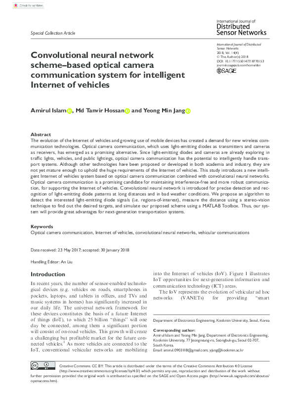 (PDF) Convolutional neural network scheme–based optical camera communication system for ...