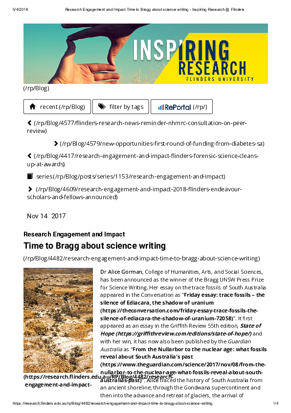(PDF) Time to Bragg about science writing