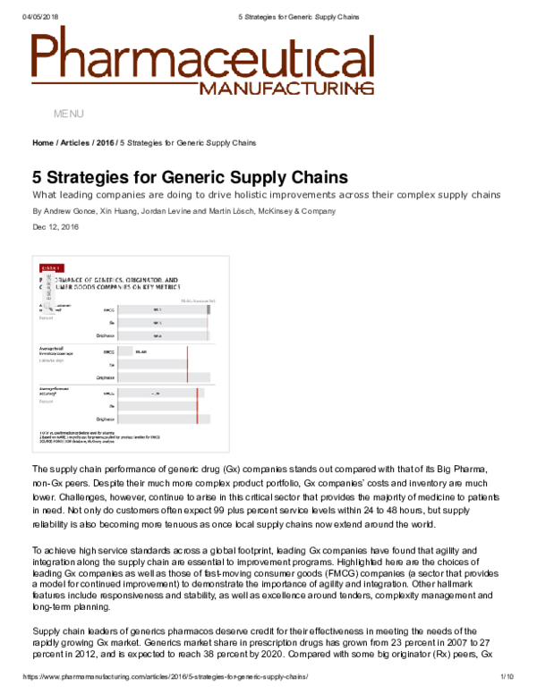 (PDF) 5 Strategies for Generic Supply Chains What leading companies are ...