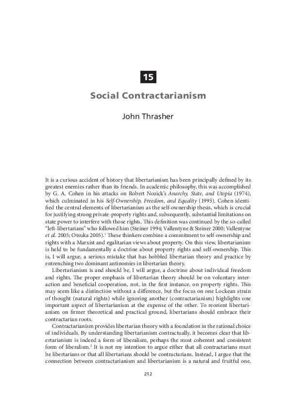 (PDF) Social Contractarianism