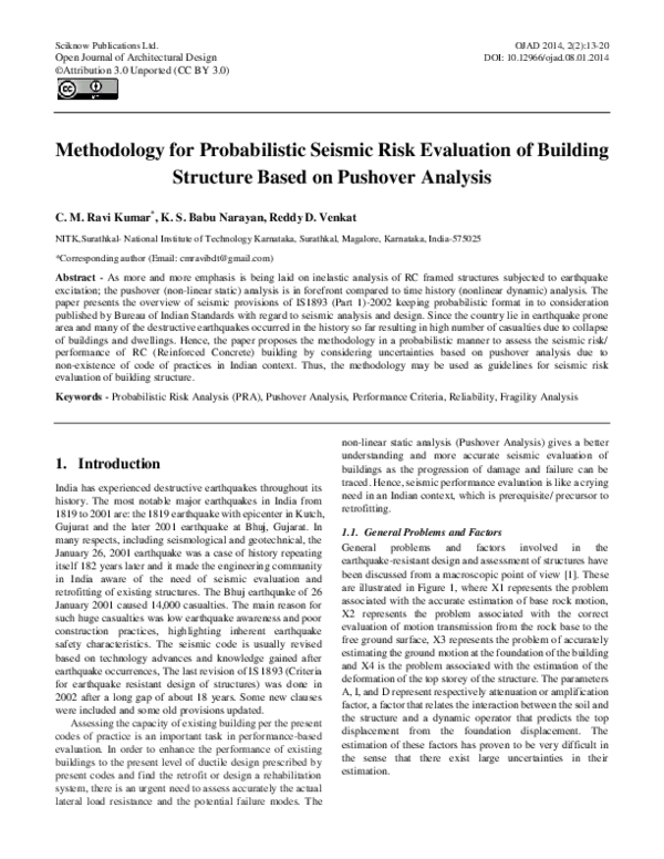 (PDF) Methodology for Probabilistic Seismic Risk Evaluation of Building Structure Based on ...