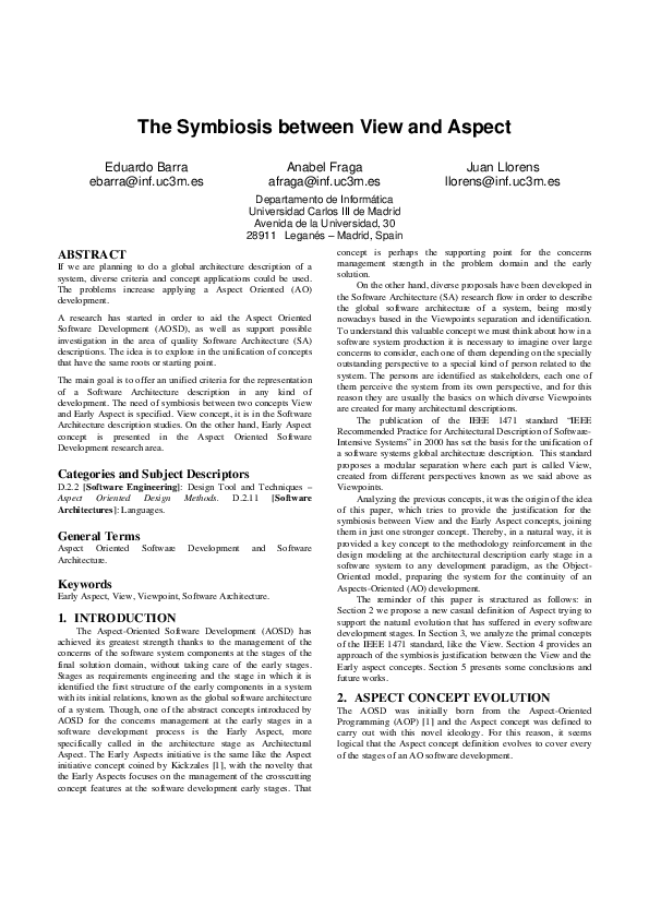 (PDF) The Symbiosis between View and Aspect | Anabel Fraga - Academia.edu