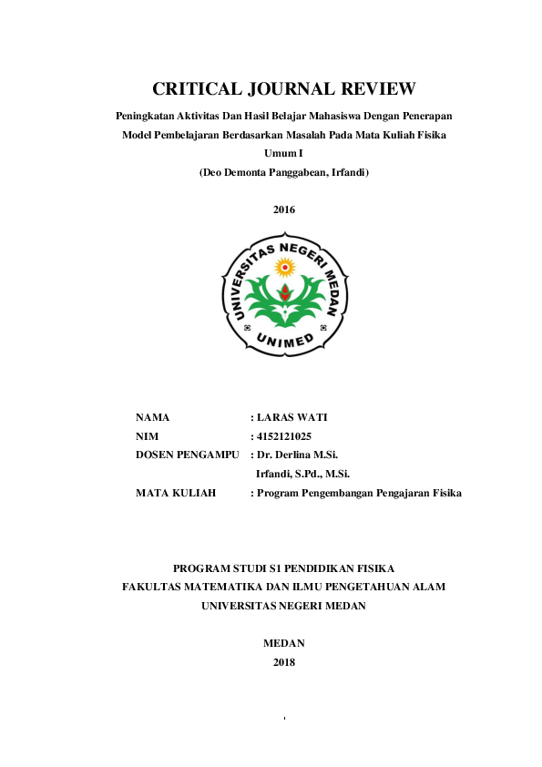 (DOC) CRITICAL JOURNAL REVIEW