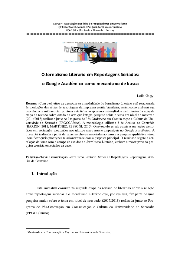 (PDF) O Jornalismo Literário em Reportagens Seriadas: o Google ...