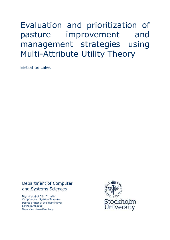 (PDF) Evaluation and prioritization of pasture improvement and ...