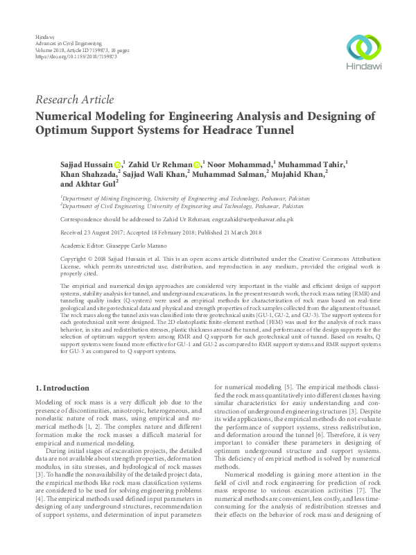 Pdf Numerical Modeling For Engineering Analysis And Designing Of