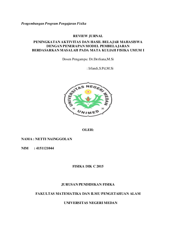 (DOC) CJR MODEL PEMBELAJARAN BERBASIS PEMECAHAN MASALAH