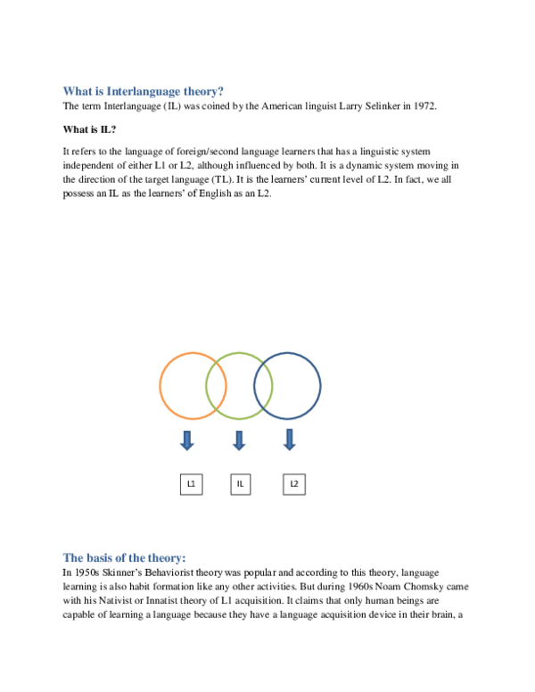 (DOC) What is Interlanguage theory