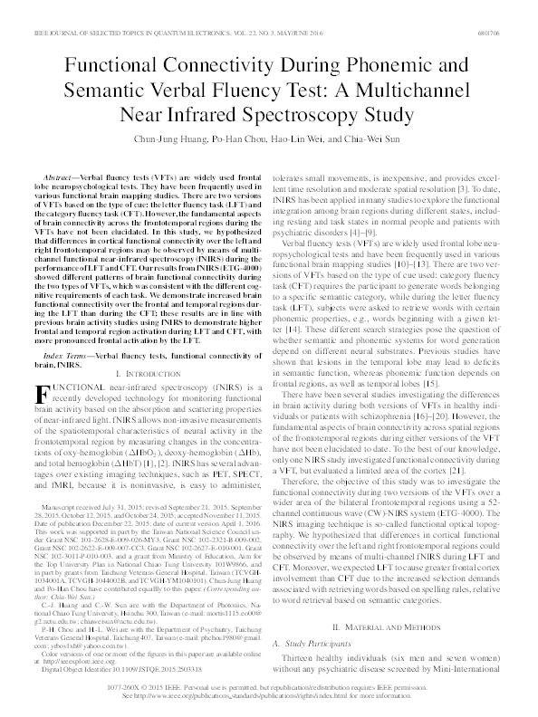 (PDF) Functional Connectivity During Phonemic and Semantic Verbal ...