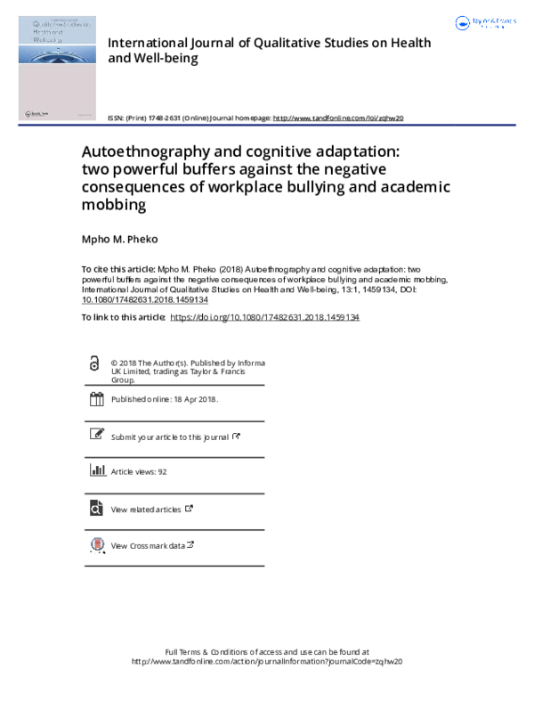 (PDF) International Journal of Qualitative Studies on Health and Well ...