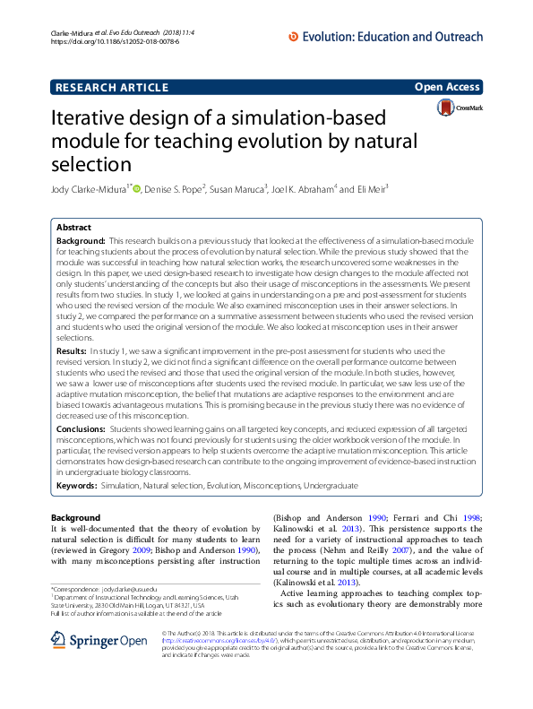 Pdf Iterative Design Of A Simulation‑based Module For Teaching 1666