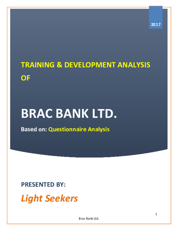 (PDF) Training & Development of Brac Bank Ltd.
